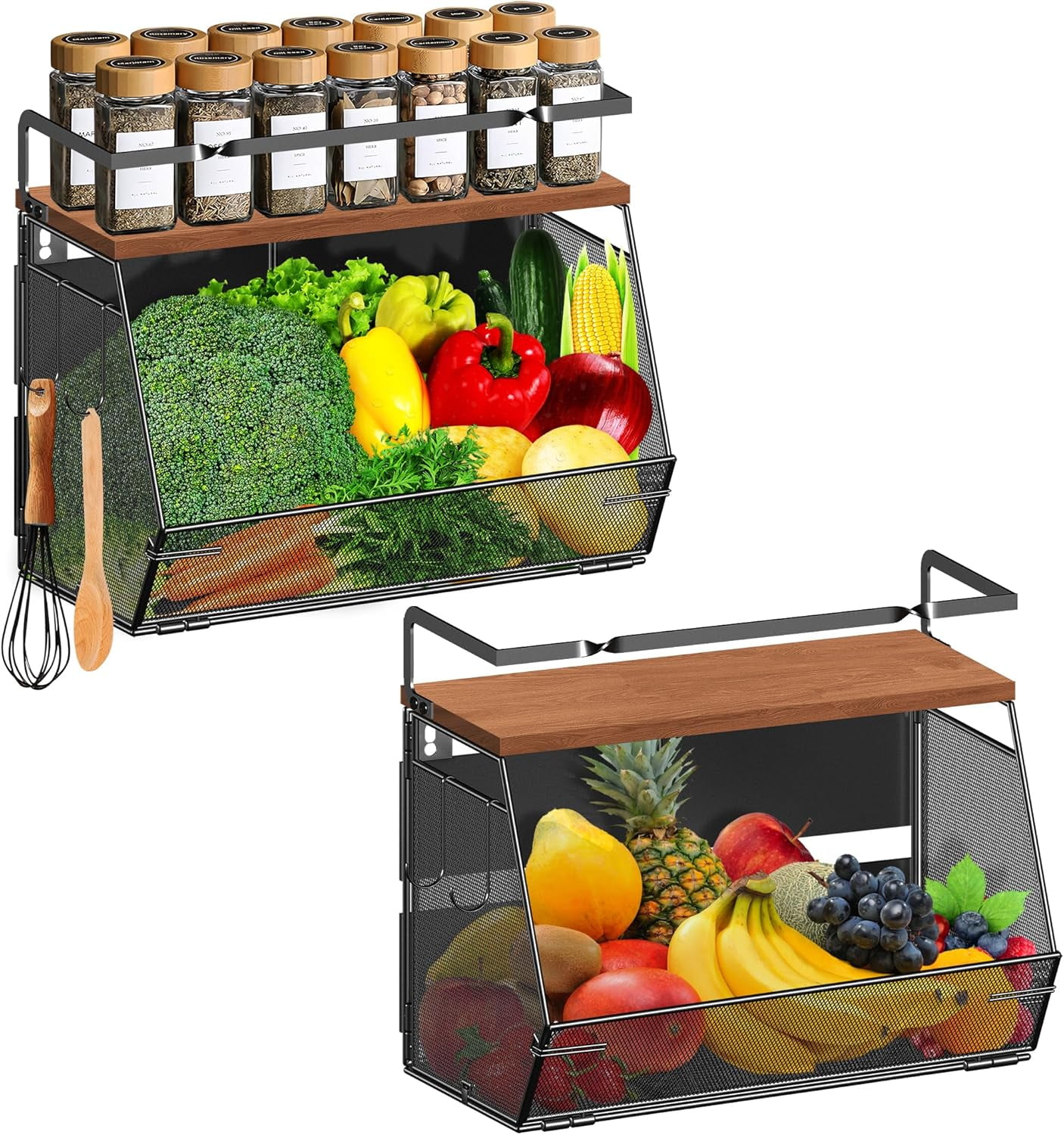 Magnetic Shelf for Fridge - Fruit Basket and Vegetable Storage with ...