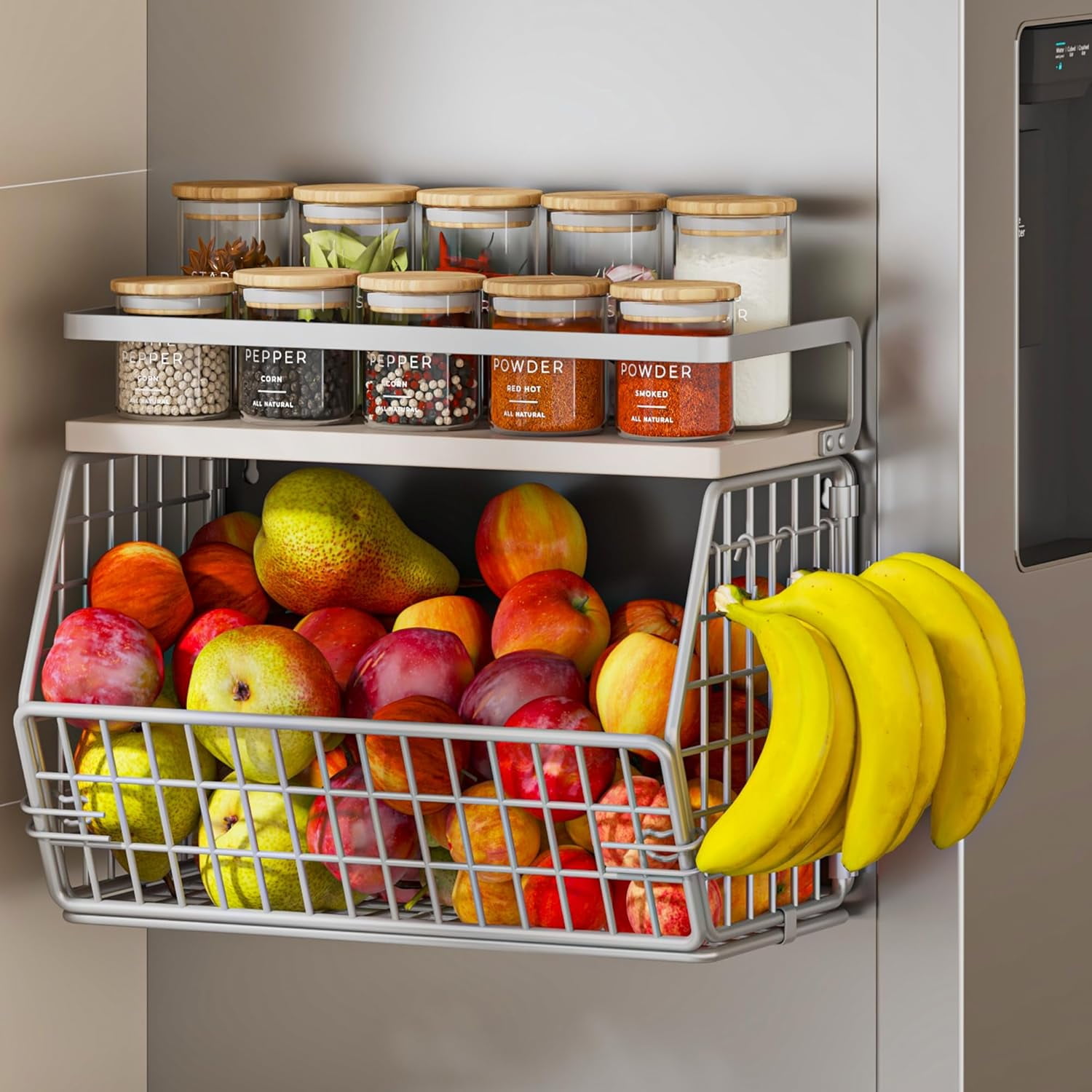 Magnetic Shelf for Fridge,Onion and Potato Spice Snacks Fruit and ...