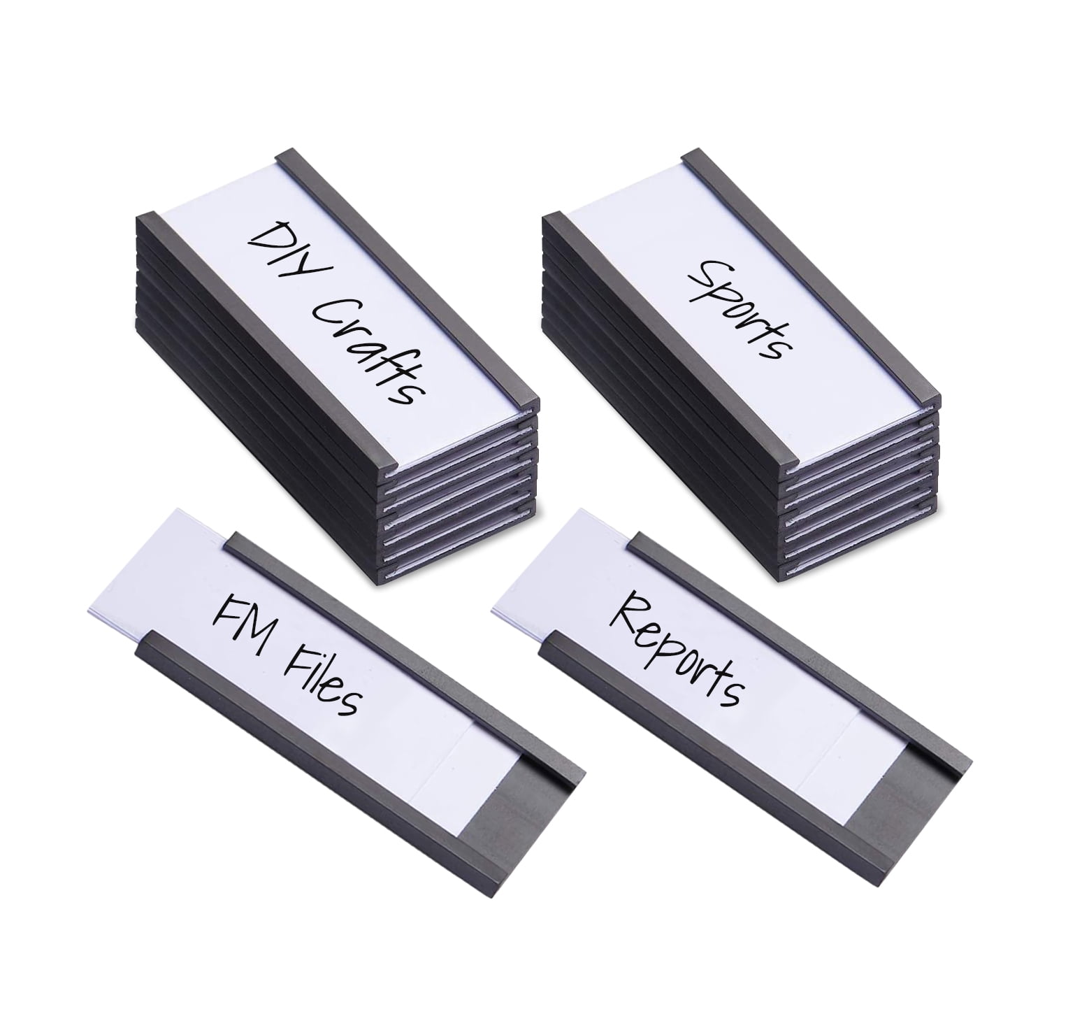 Magnetic Shelf Label Data Card Holders - Magnetic Strips - 1" x 3" - 25 ...