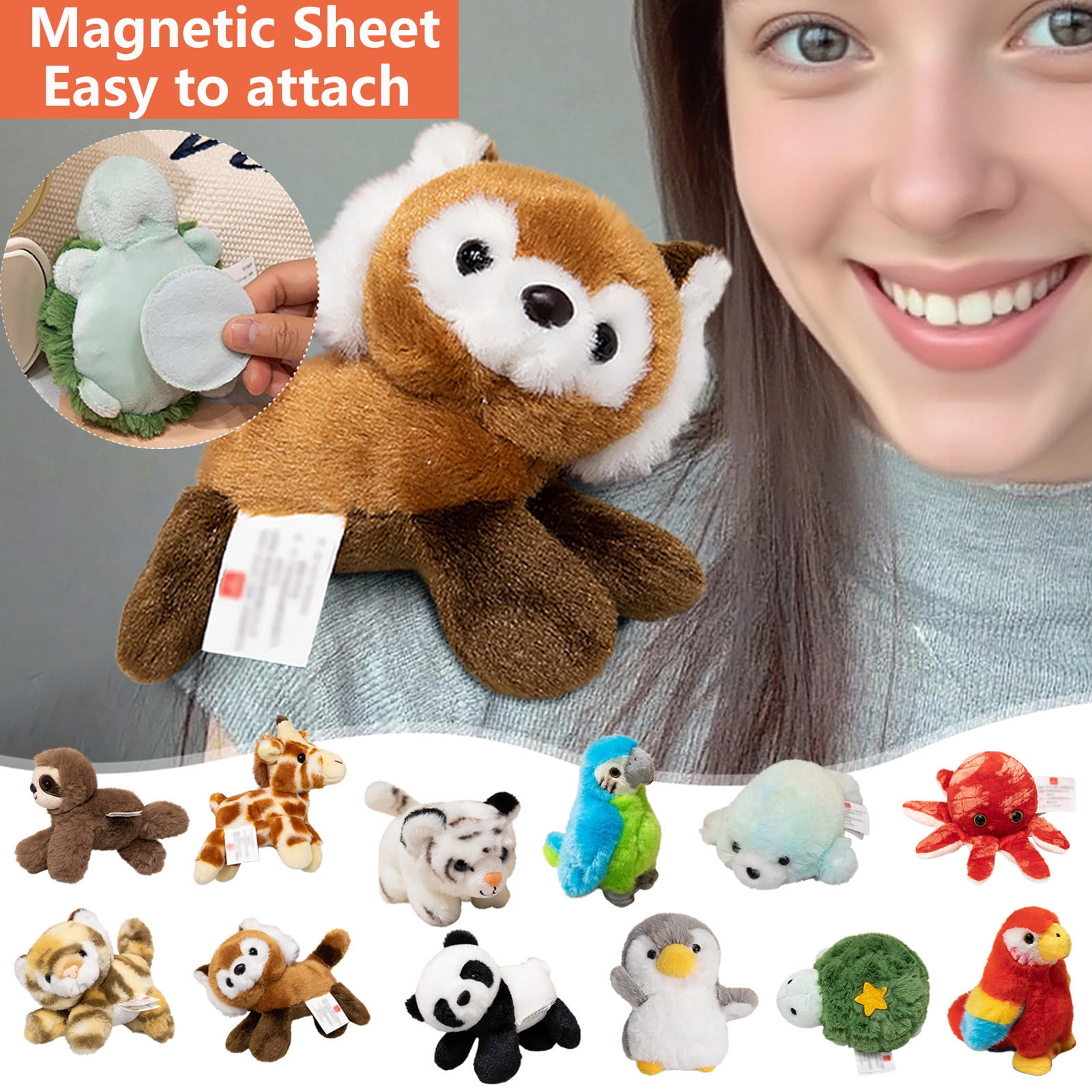 Magnetic Shoulder Plush Stuffed Animal Doll - Cute Clinging Toy for ...