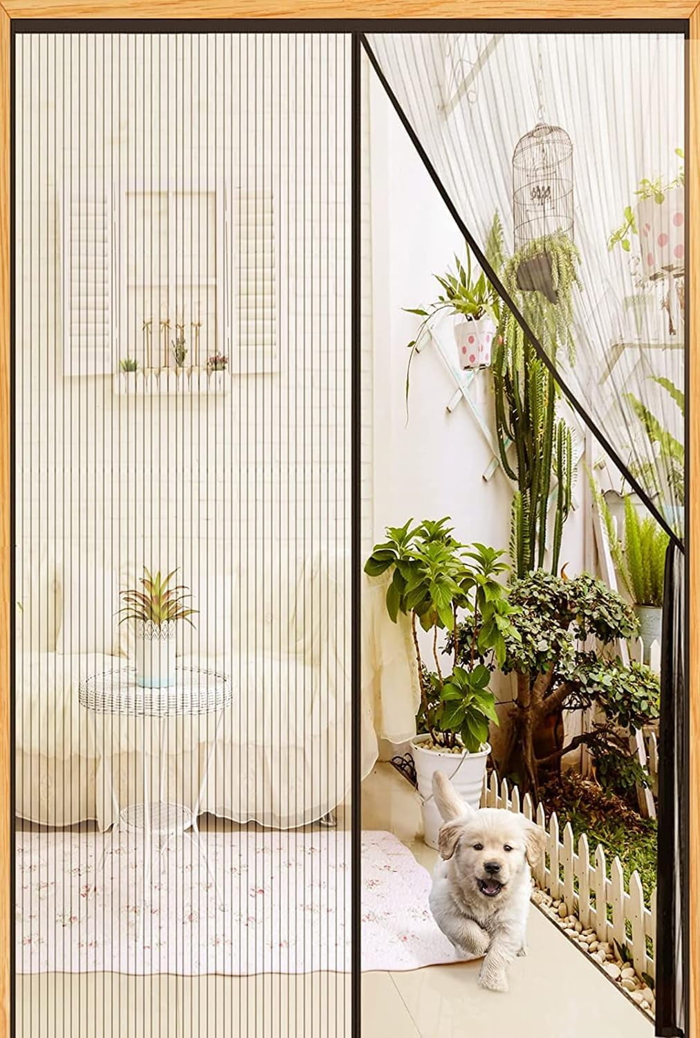 Magnetic Sliding Screen Door-Fit 72x96inch Door-Screen Door Itself Size ...