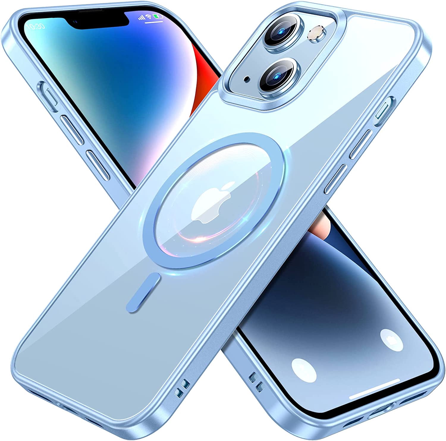 Magnetic Slim Clear Case for iPhone 14 Plus [Not Yellowing] [Military ...