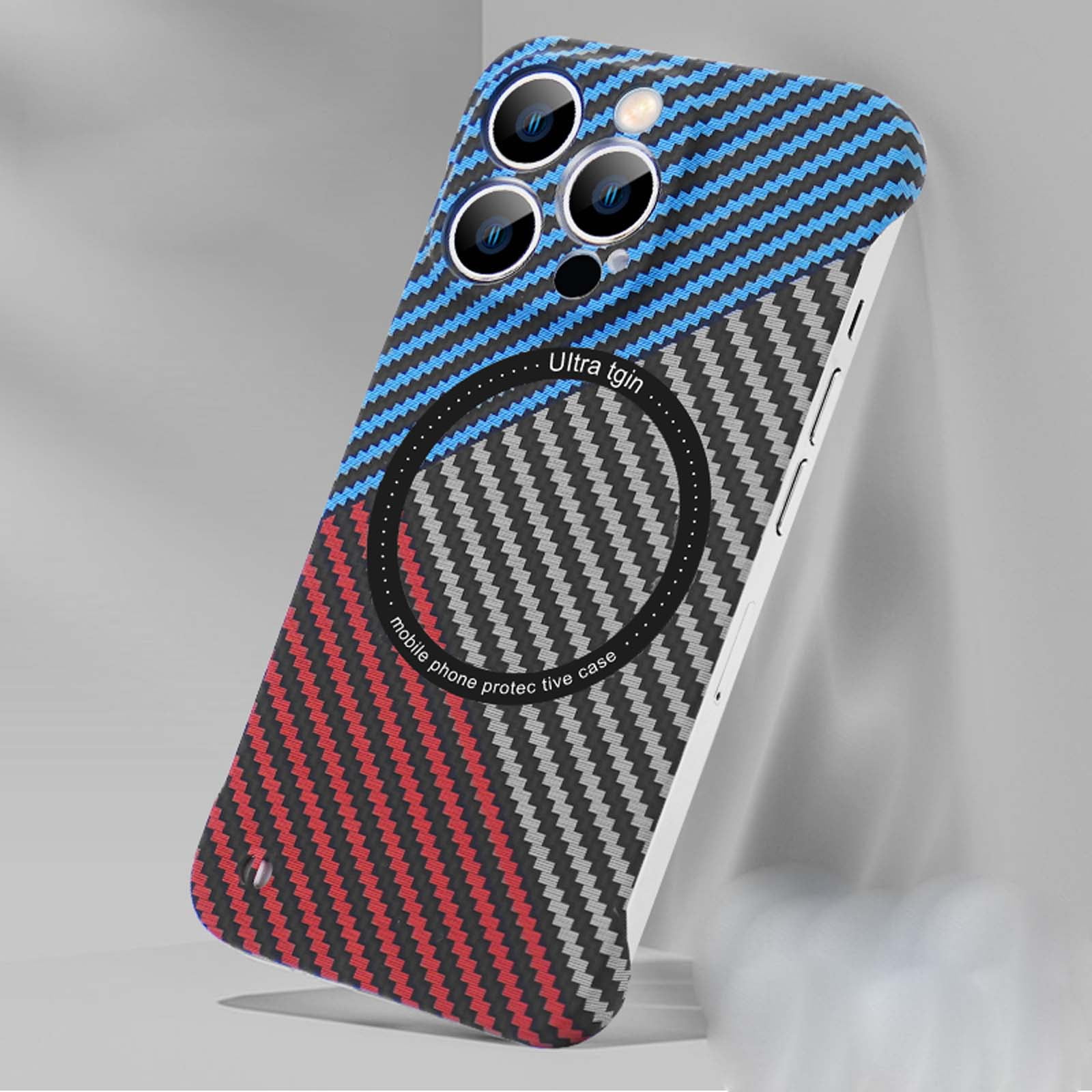 Magnetic Slim Soft Touch Skin Fiber Pattern Frameless for iPhone 16 Pro ...