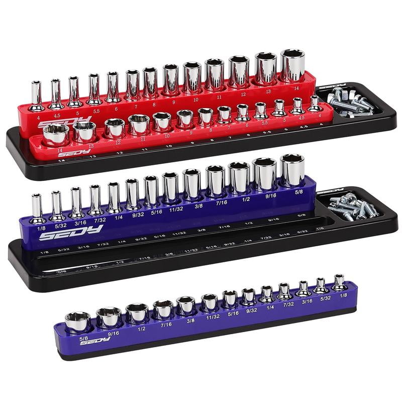 Magnetic Socket Holder Organizer Set: Detachable Drive Sockets Storage ...