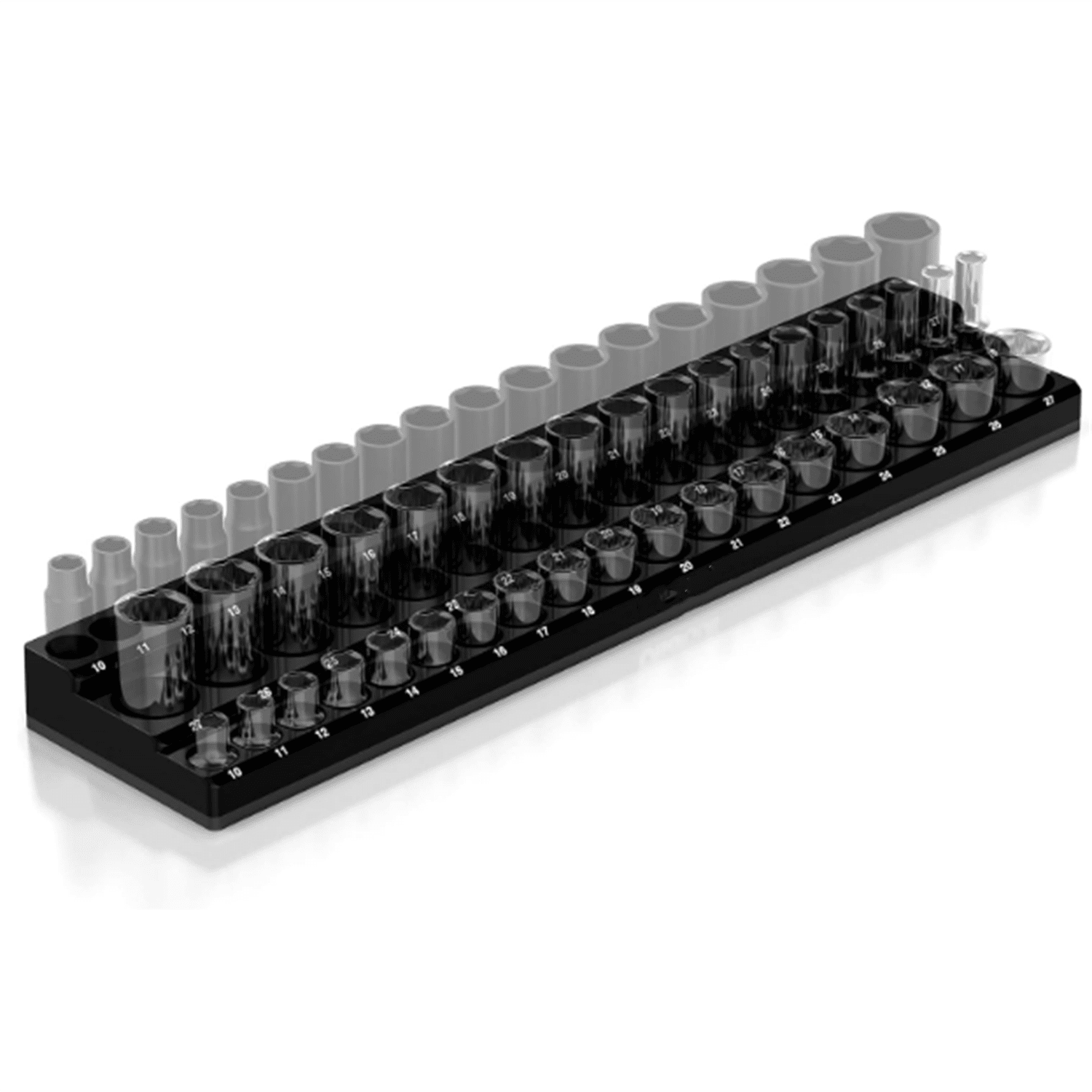 Magnetic Socket Organizer (1/2-Inch Drive, 3 Row) - Magnetic Tool ...