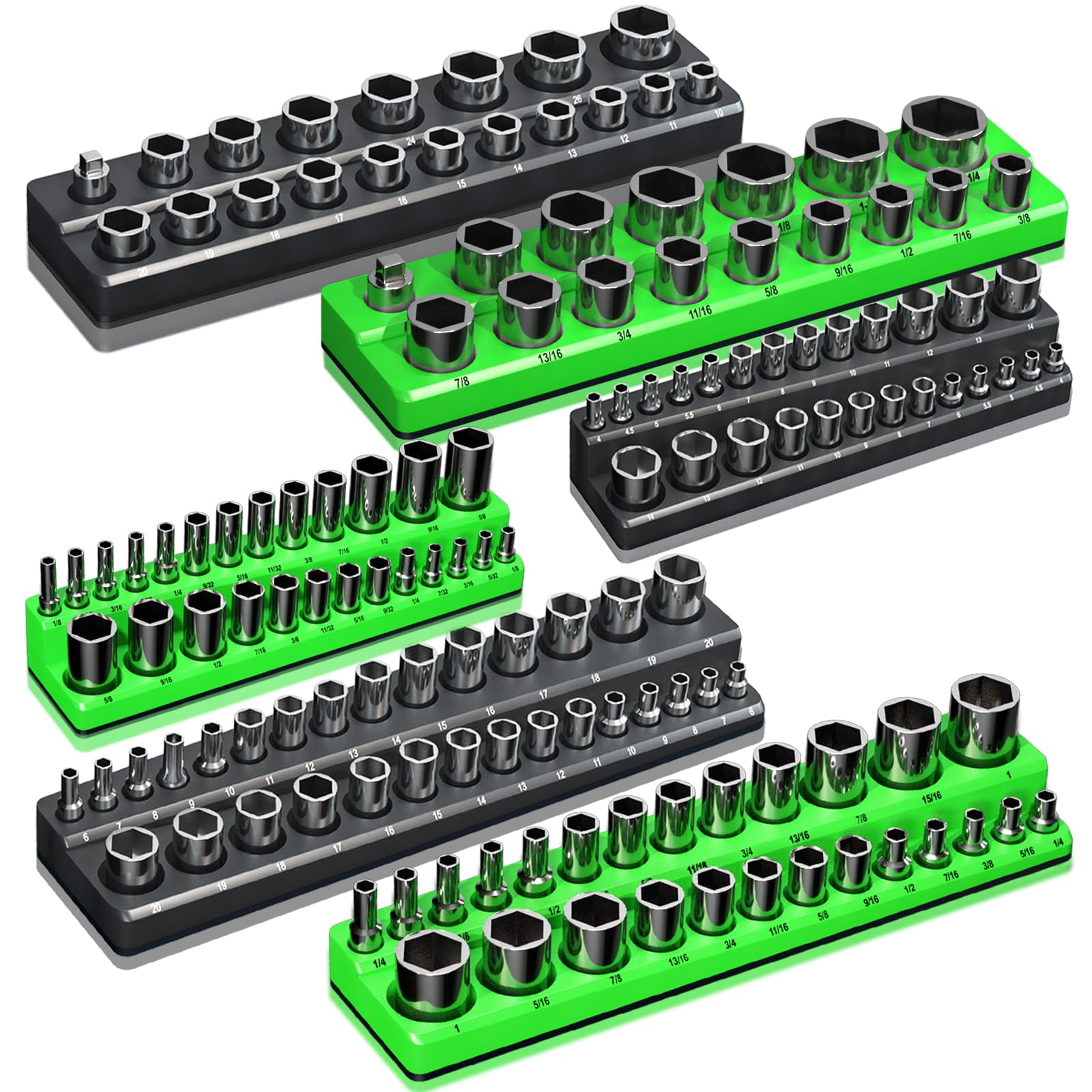 Magnetic Socket Organizer Holder Set For Tool Box Drawer, Toolbox ...