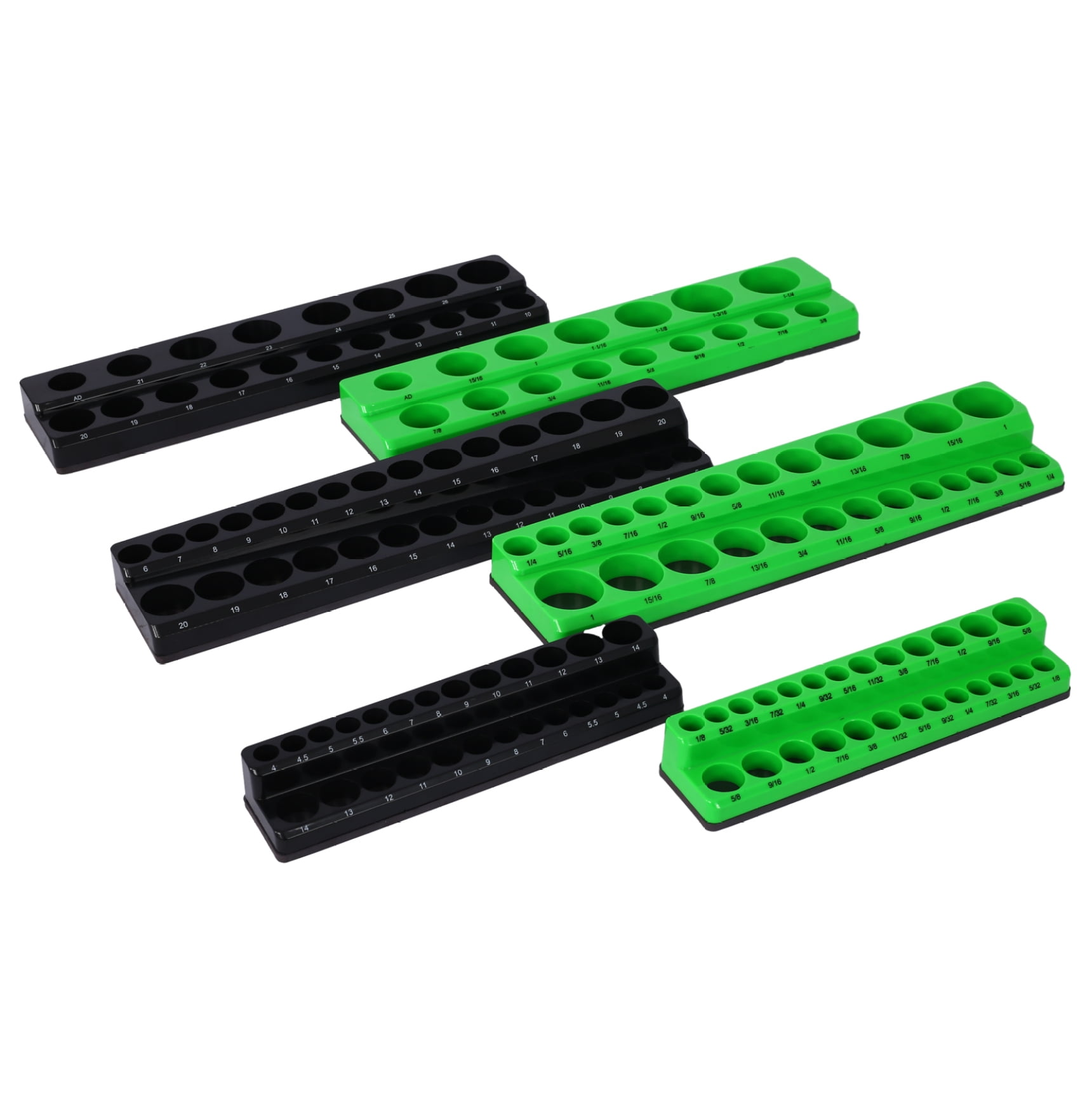 Magnetic Socket Organizer Set, 6-Piece Socket Holder Tray - 1/4", 3/8 ...