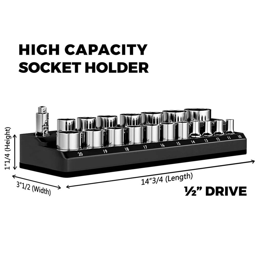 Magnetic Socket Organizers for Metric Sockets Holds 12 3/8 and 1/4 ...