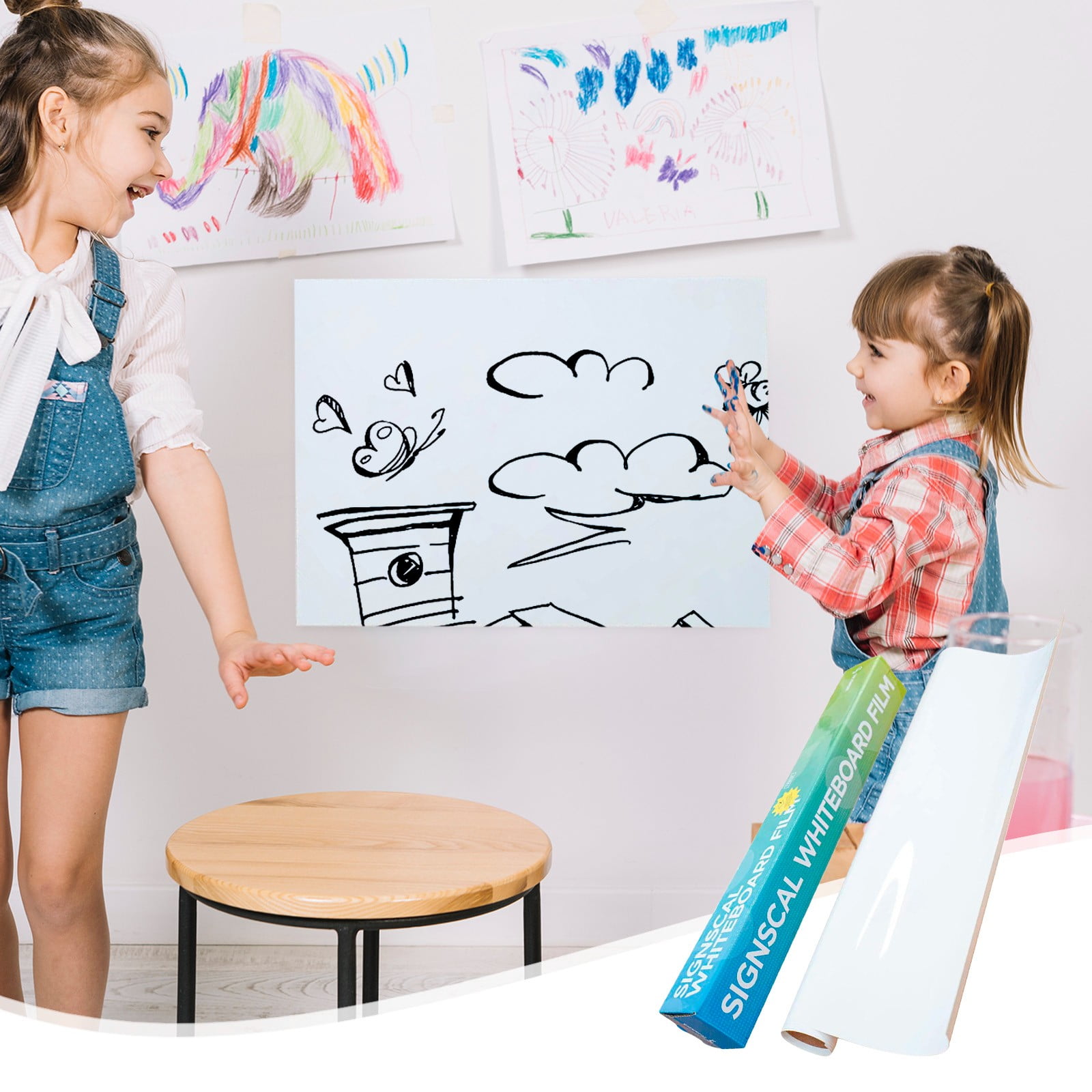 Magnetic Soft White Board Sticker - Self-Adhesive Whiteboard for KlDs ...