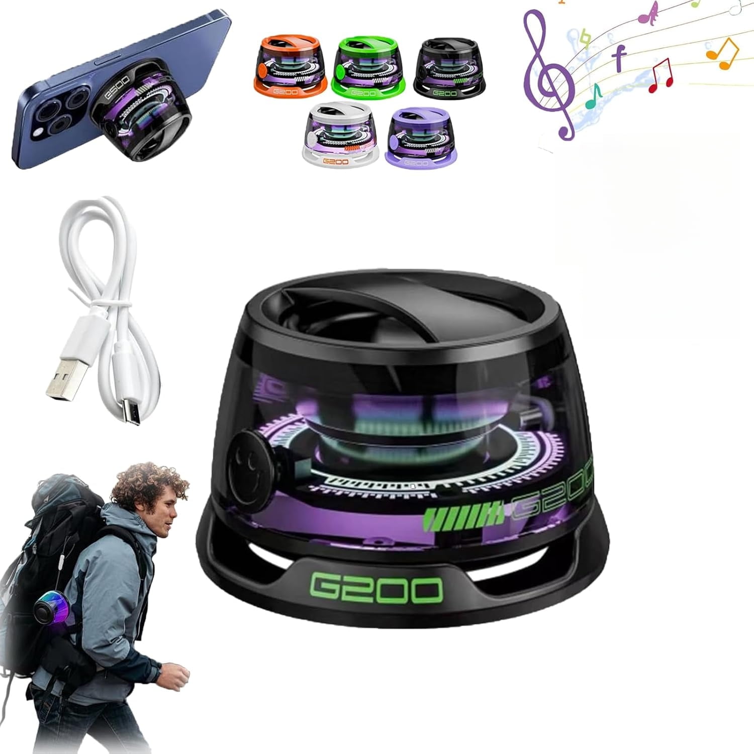 Magnetic Speaker, Multifunctional Magnetic Bluetooth Speaker, Portable ...