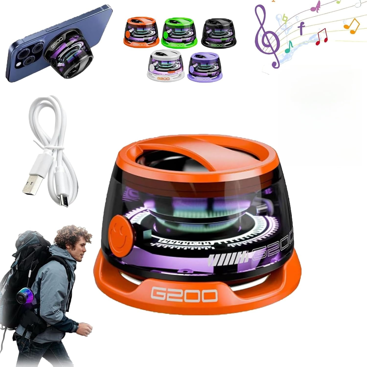 Magnetic Speaker, Multifunctional Magnetic Bluetooth Speaker, Portable ...