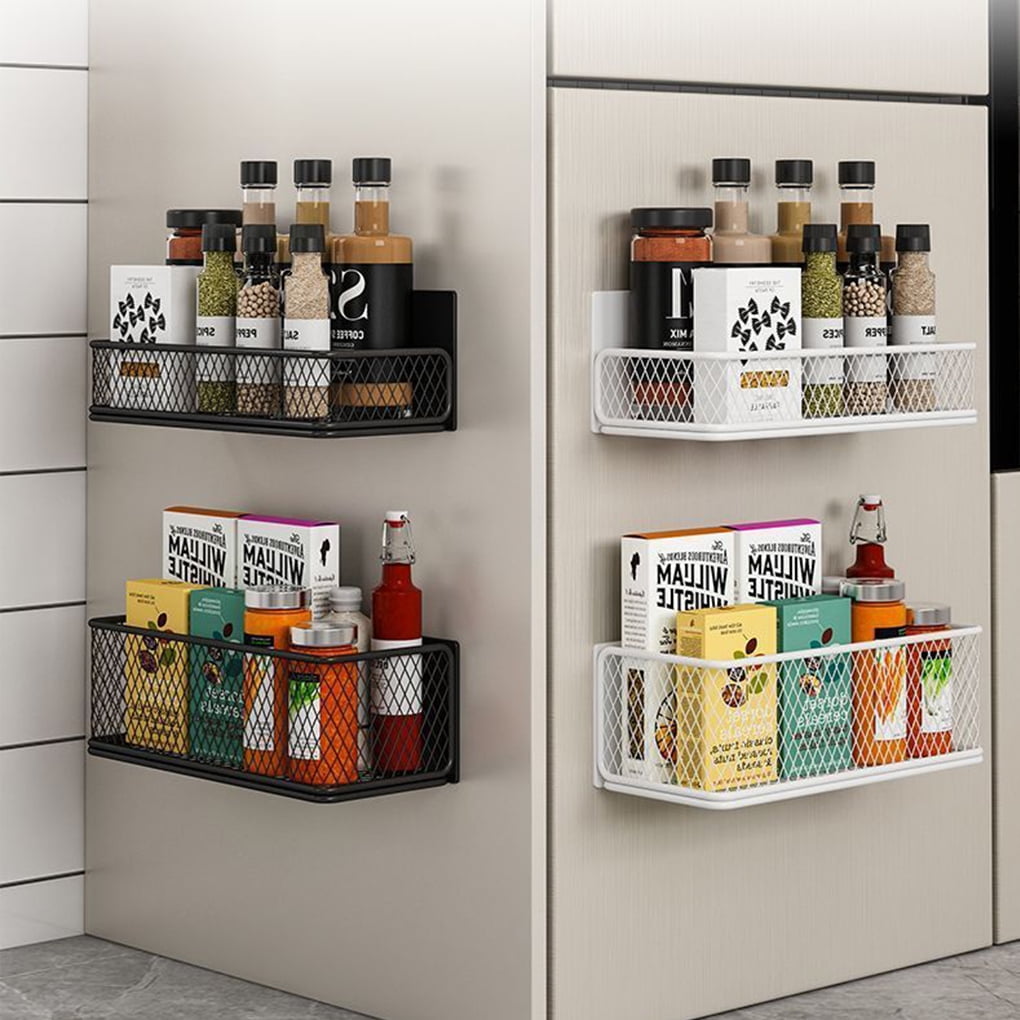 Magnetic Spice Jar Organizer for Fridge & Oven, 1 Pack White ...