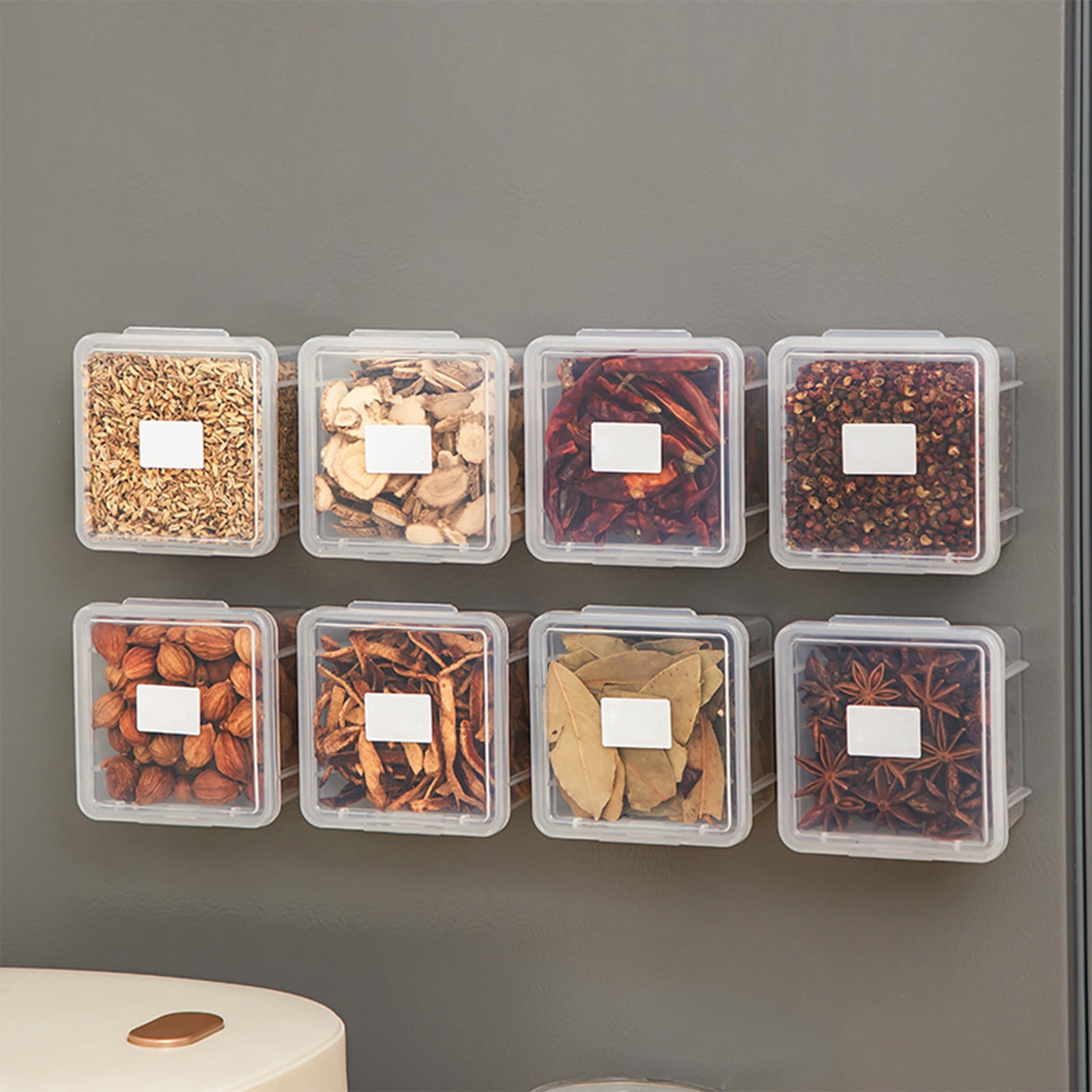Magnetic Spice Jars for Refrigerator Magnetic Airtight Spice Box ...