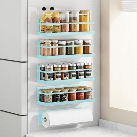 Magnetic Spice Rack For Refrigerator, Space Saving Magnetic Shelf For ...