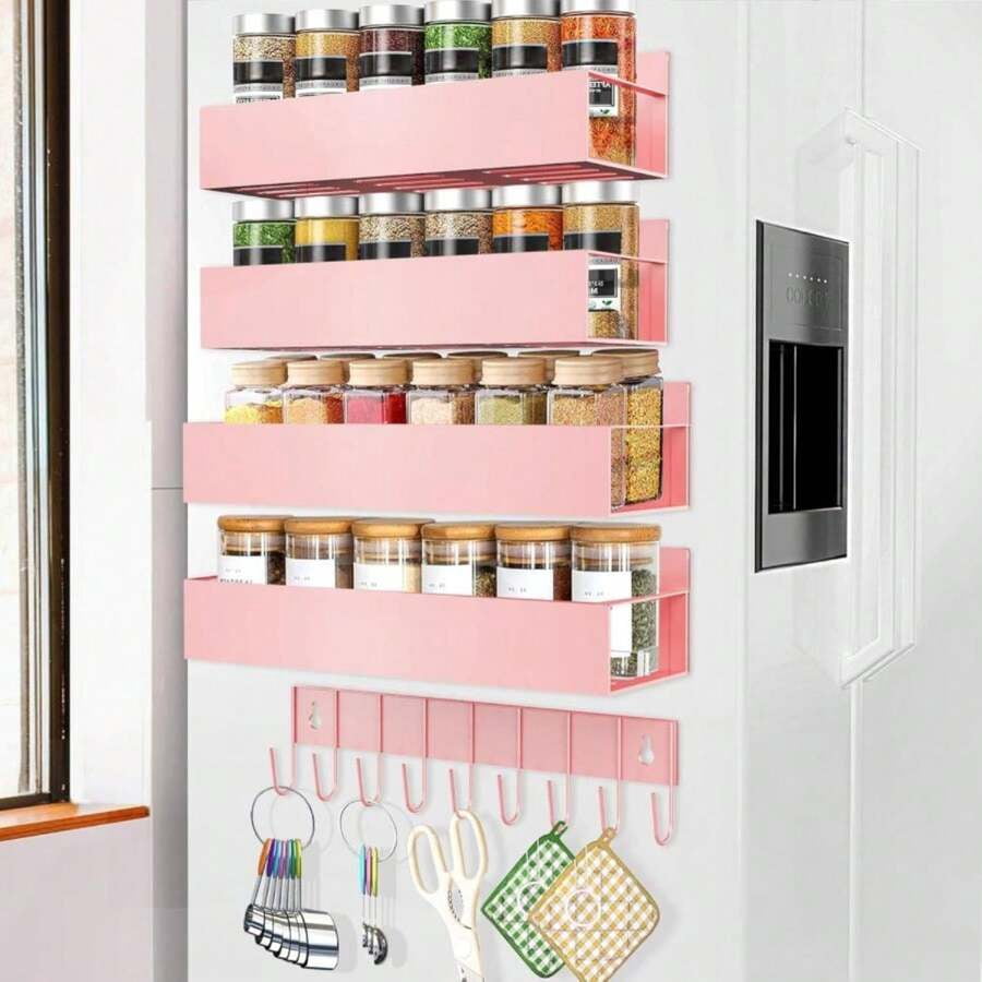 Magnetic Spice Rack Organizer For Fridge Seasoning Organizer For ...