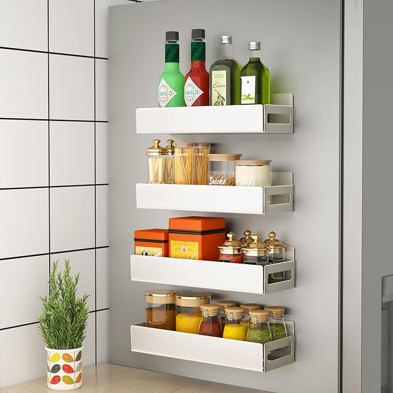 Magnetic Spice Rack Organizer For Refrigerator, Magnetic Shelf For ...
