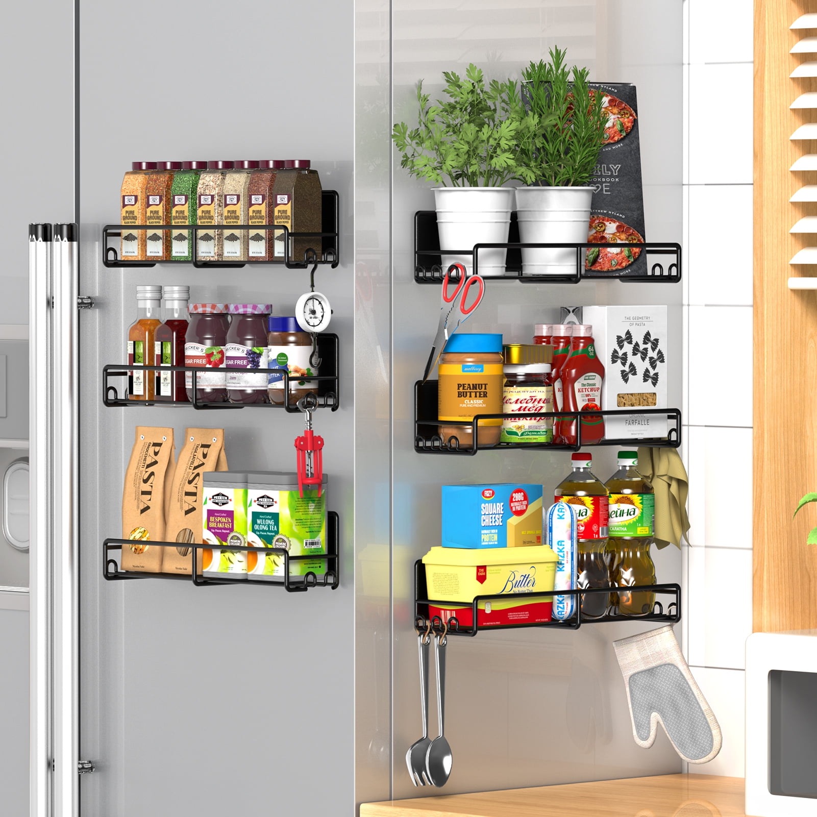 Magnetic Spice Rack Organizer for Refrigerator and Microwave Oven with ...