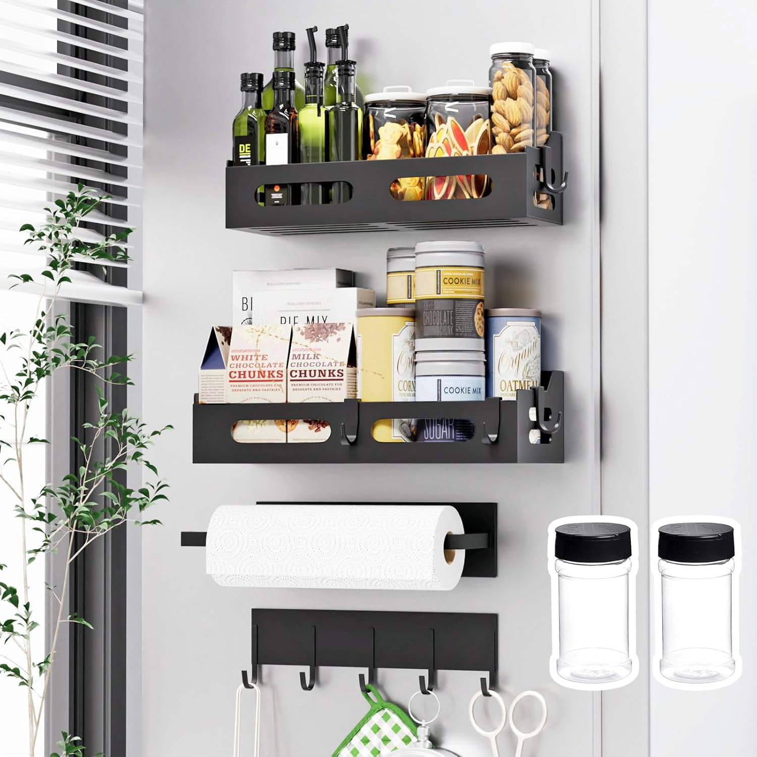 Magnetic Spice Rack for Refrigerator, Heavy Duty Metal Strong Magnetic ...