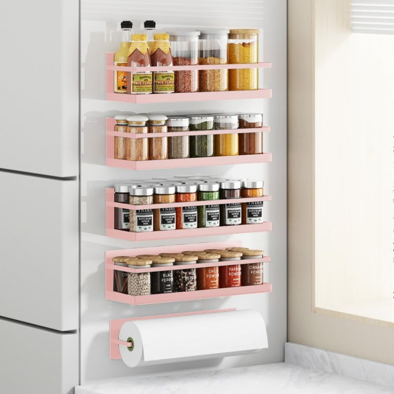 Magnetic Spice Rack for Refrigerator Magnetic Fridge Shelf for Kitchen ...