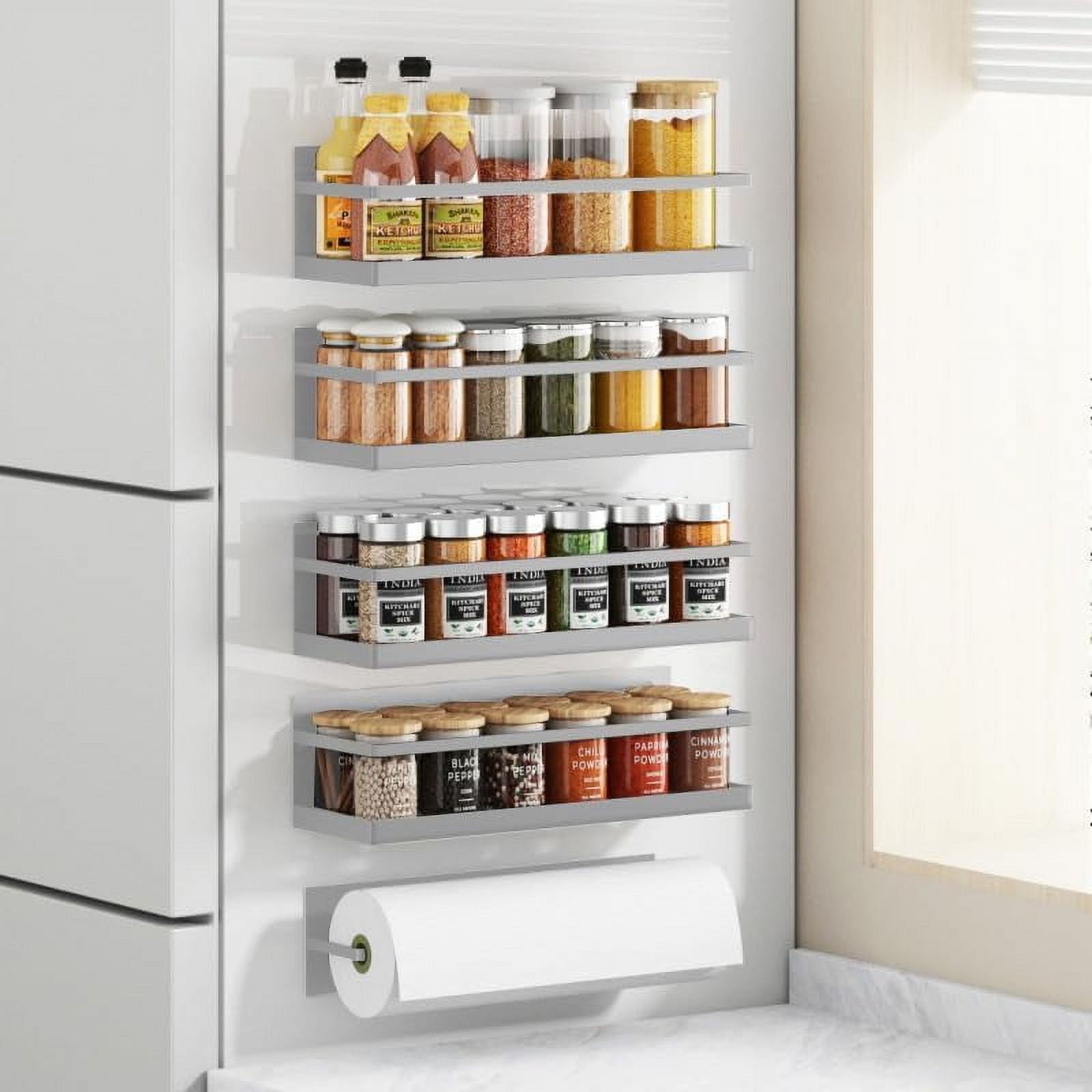 Magnetic Spice Rack for Refrigerator Magnetic Fridge Shelf for Kitchen ...