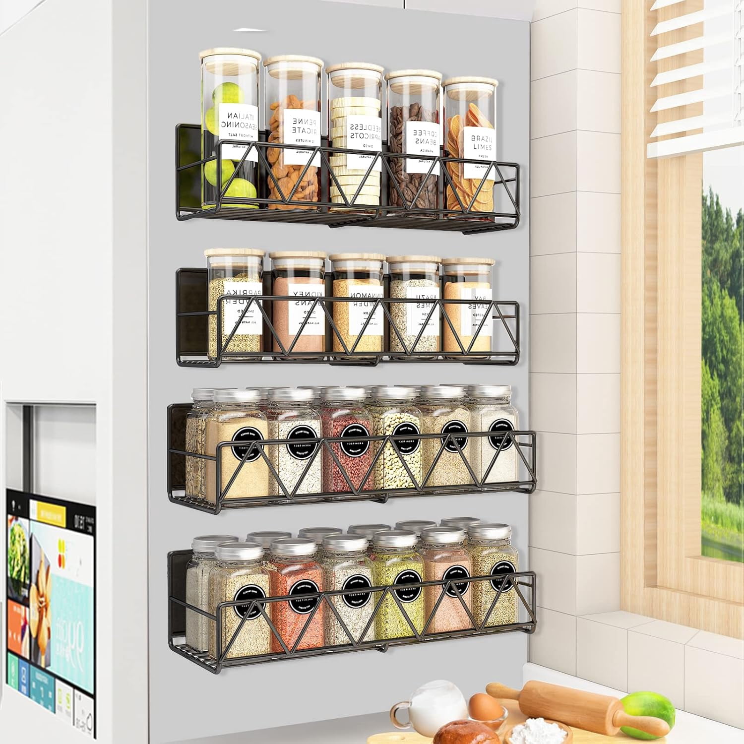 Magnetic Spice Rack for Refrigerator, Magnetic Spice Rack Magnetic ...