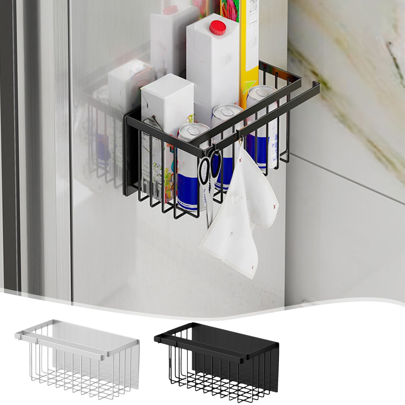 Magnetic Spice Rack Wall Mounted Kitchen Storage Shelf with No-Drill ...