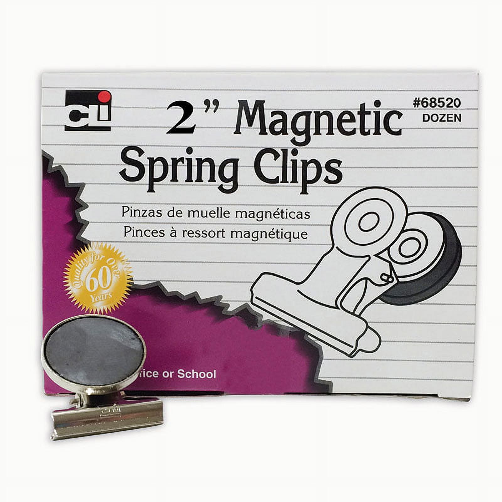 Magnetic Spring Clips, 2", 12/Box | Bundle of 10 Boxes - Walmart.com