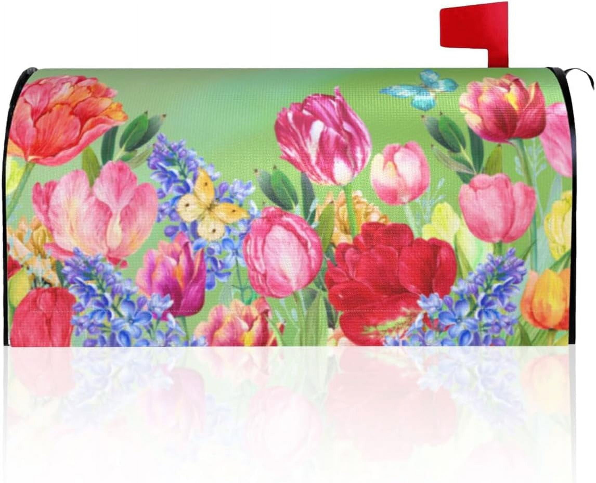 Magnetic Spring Flower Mailbox Cover Standard Size 21"x18" Decorative ...