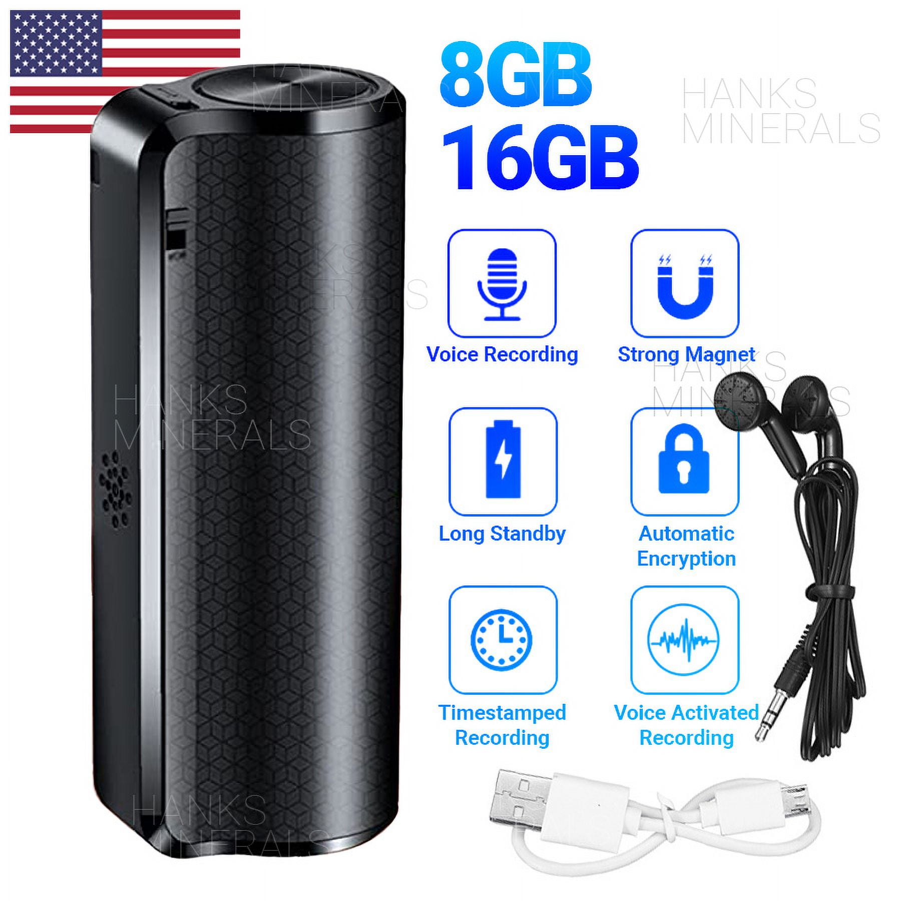 Magnetic Spy Recorder MP3 Voice Activated Mini Audio Hidden Recording ...