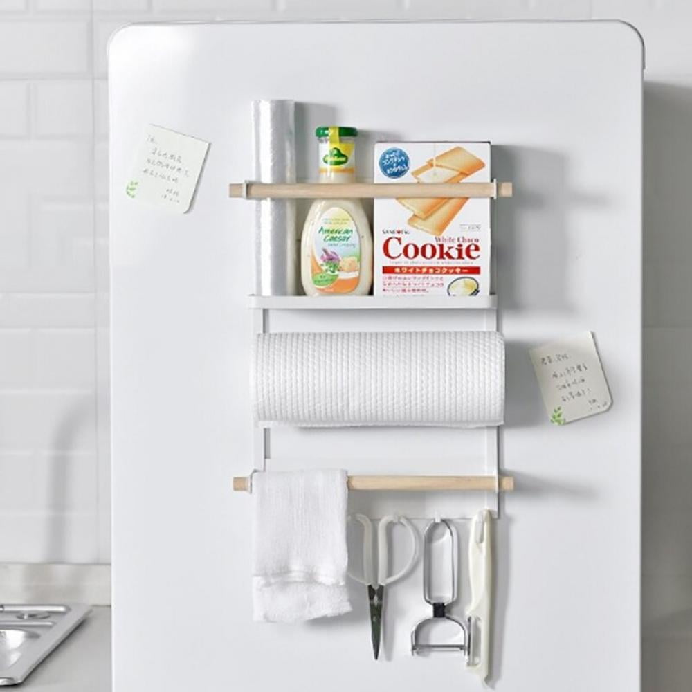 Magnetic Sticker Storage Refrigerator Shelf Kitchen Spice Paper Towel ...
