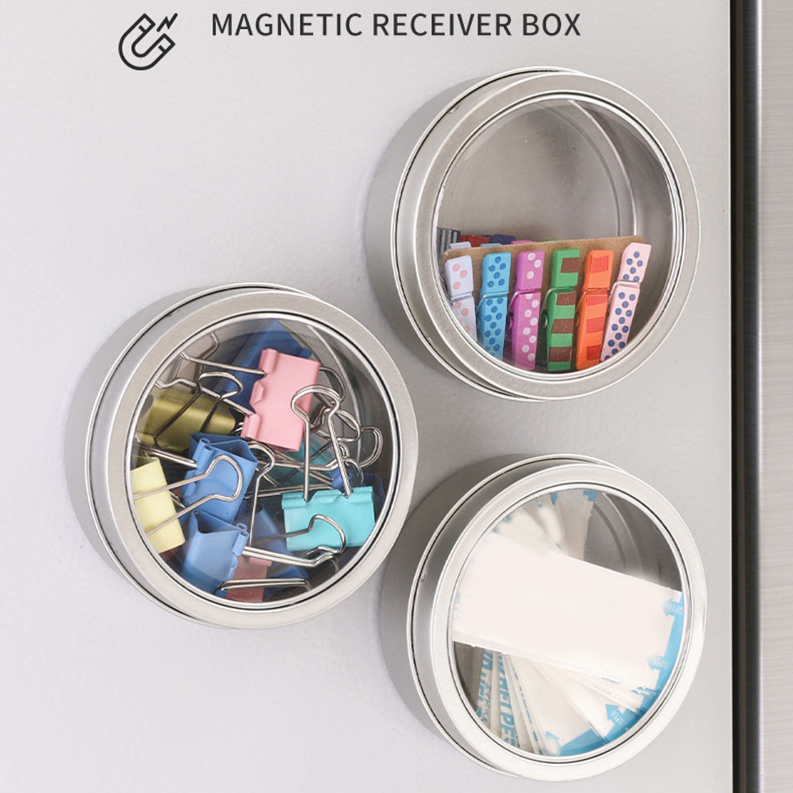 Magnetic Storage Box Dustproof Lid Clear No Drilling Removable Heavy ...