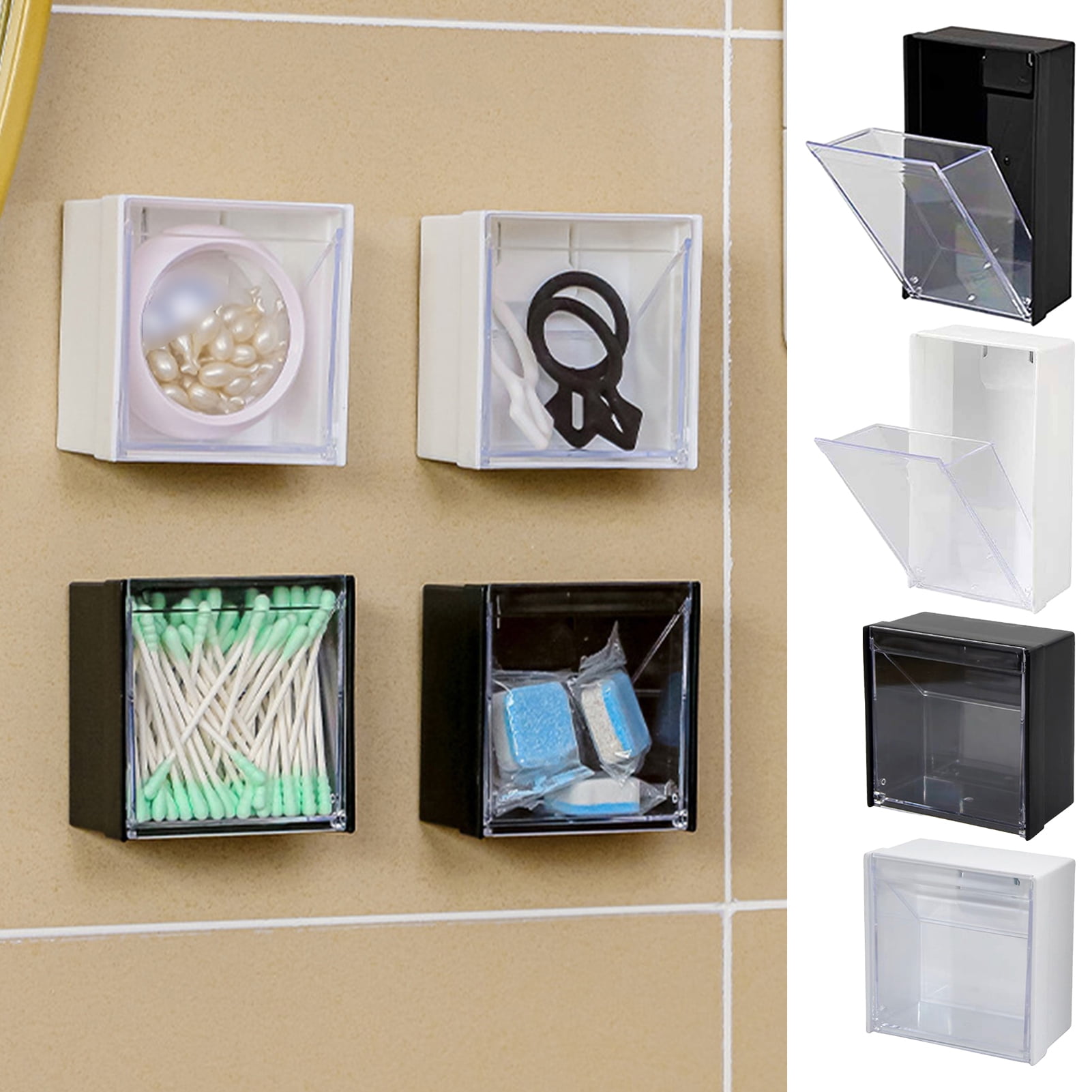 Magnetic Storage Box with Transparent Lid Punch Free Compact Size ...