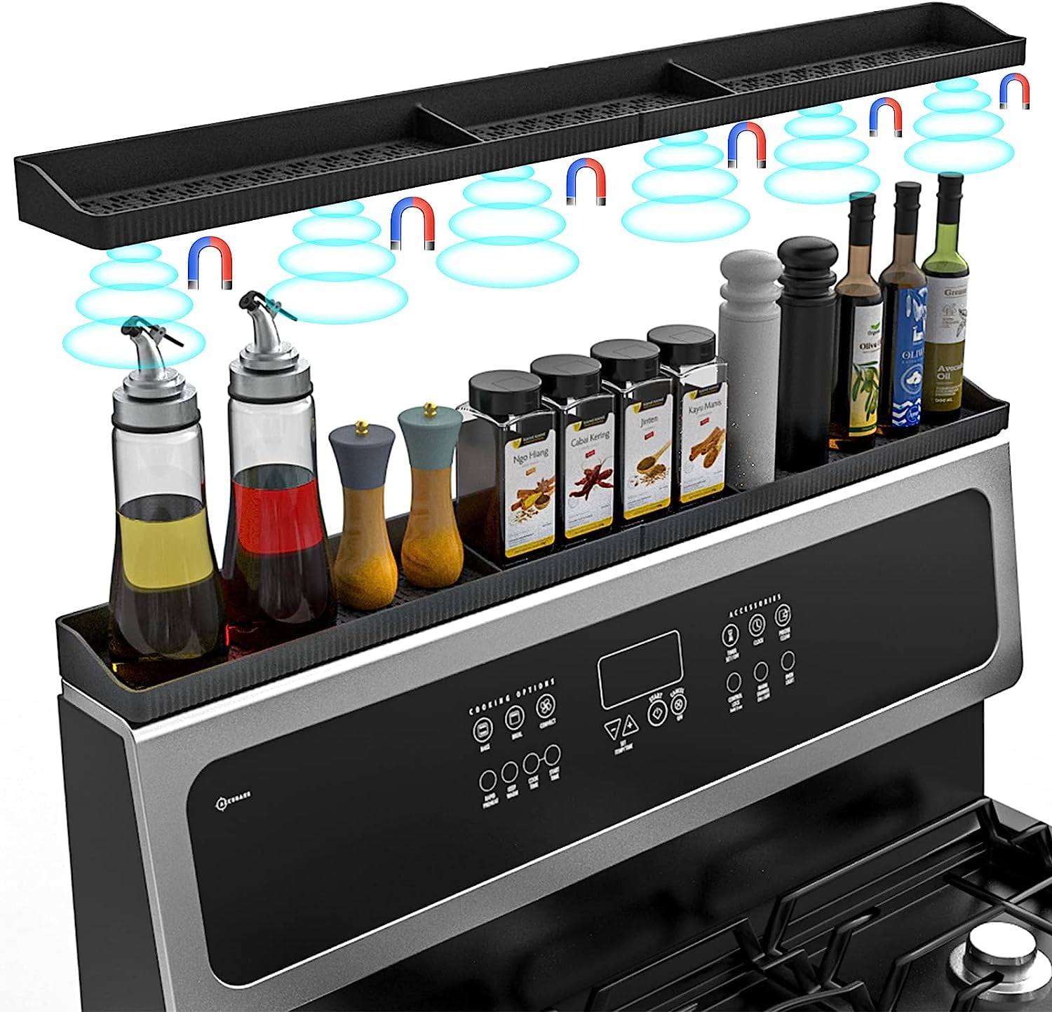 Magnetic Stove Top Shelf 30 Inch - Heat Resistant Silicone Over the ...