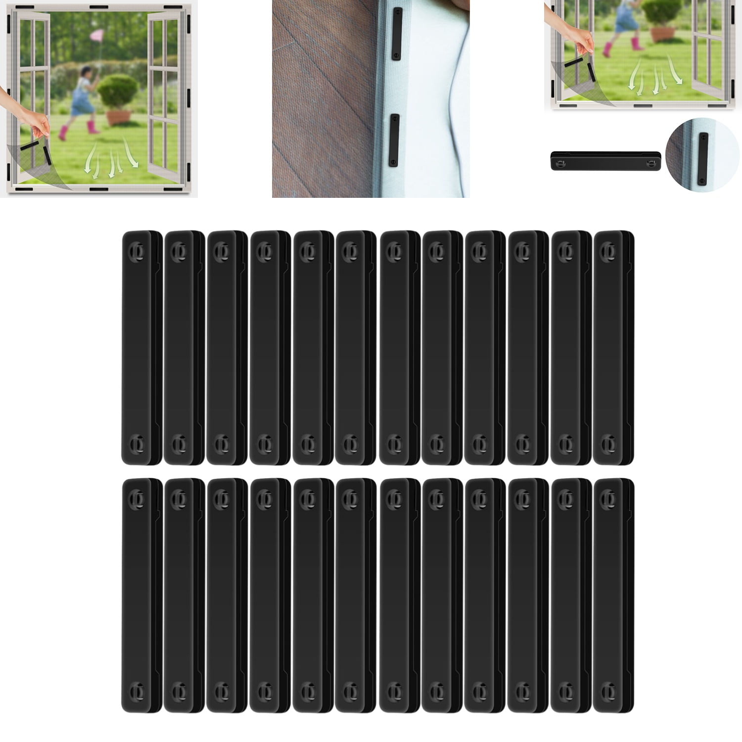 Magnetic Strips 24 Pcs Self-Adhesive Universal Strong Magnet Adhesive ...