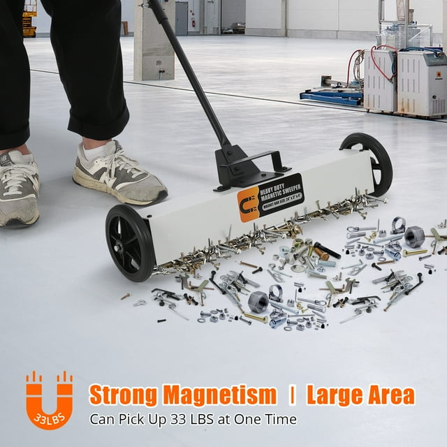 Magnetic Sweeper 24 Inch Rolling Magnetic Sweeper with Wheels and ...