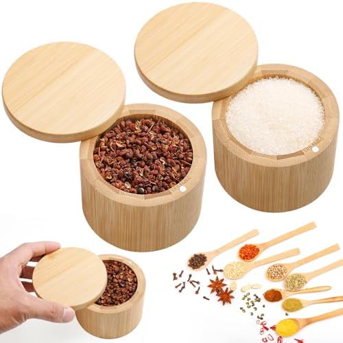 Magnetic Swivel Lid,Salt Keeper Large Capacitysalt And Pepper Bowls ...