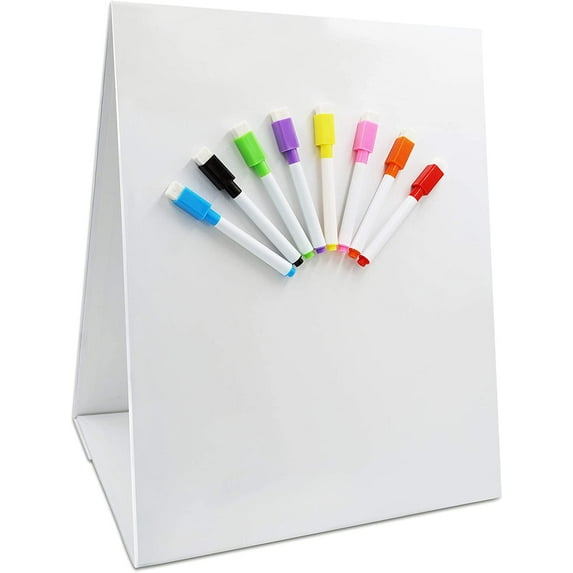 Magnetic Tabletop Desktop Easel &Whiteboard with Bonus 8X Dry Erase ...