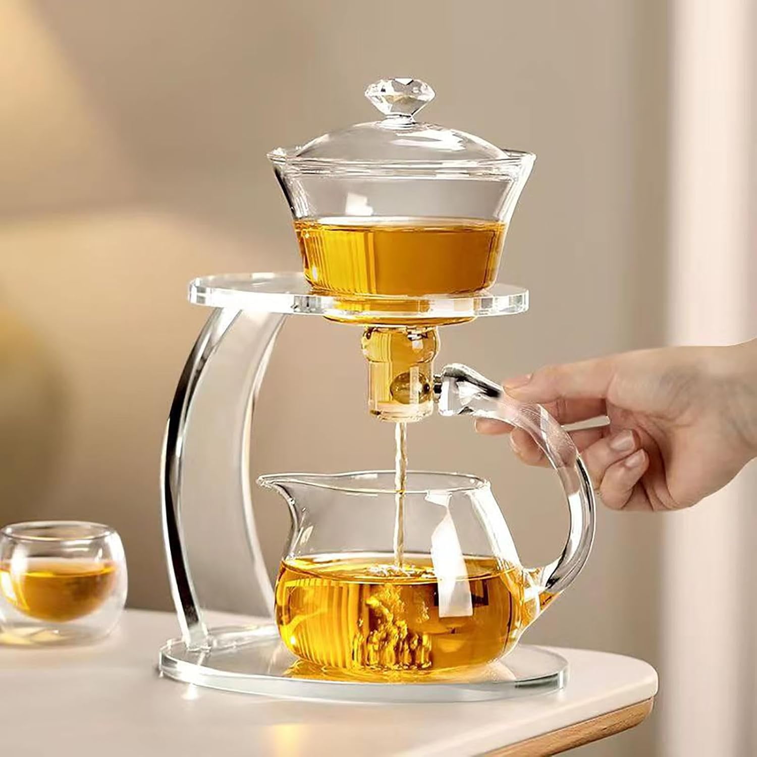 Magnetic Teapot,Semi Automatic Tea Set,Lazy Kung Fu Glass Tea Set,Magic ...