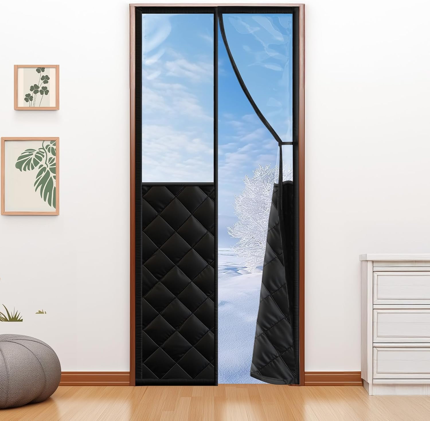 Magnetic Thermal Insulated Door Curtain for 38"x 82" Doors, Visible ...