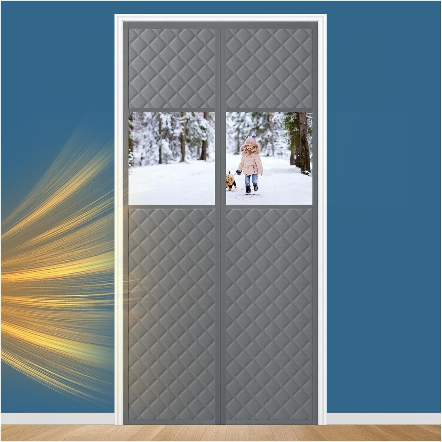 Magnetic Thermal Insulated Door Curtain Fits Door Size 38" x 83 ...