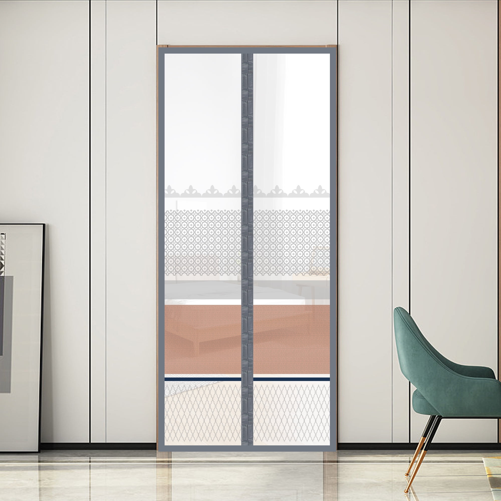 "Magnetic Thermal Insulated Door Curtain, Self-Closing, Fits 38""x80 ...