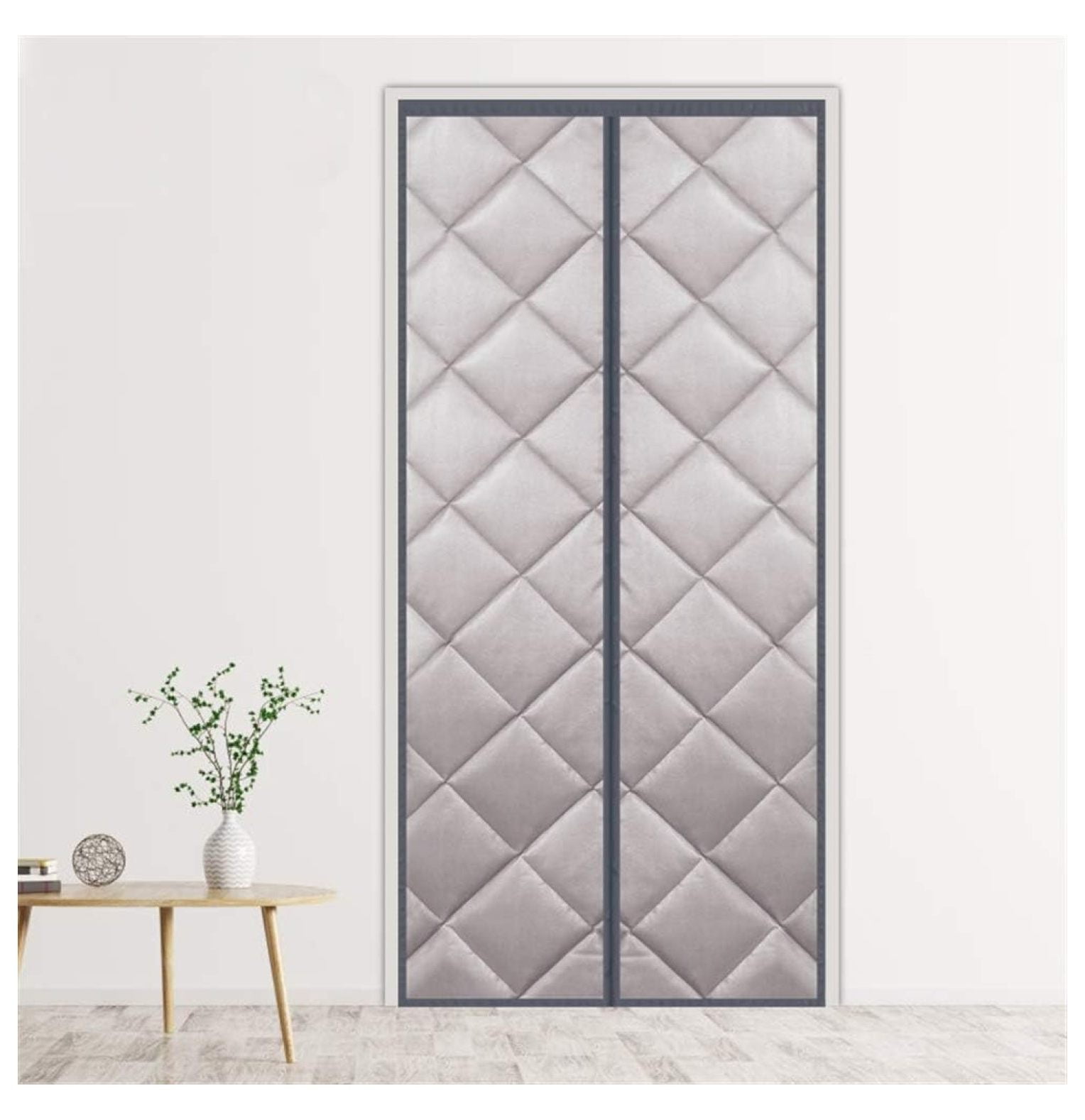 Magnetic Thermal Insulated Door Curtain Storm Wind Fleece Insulation ...