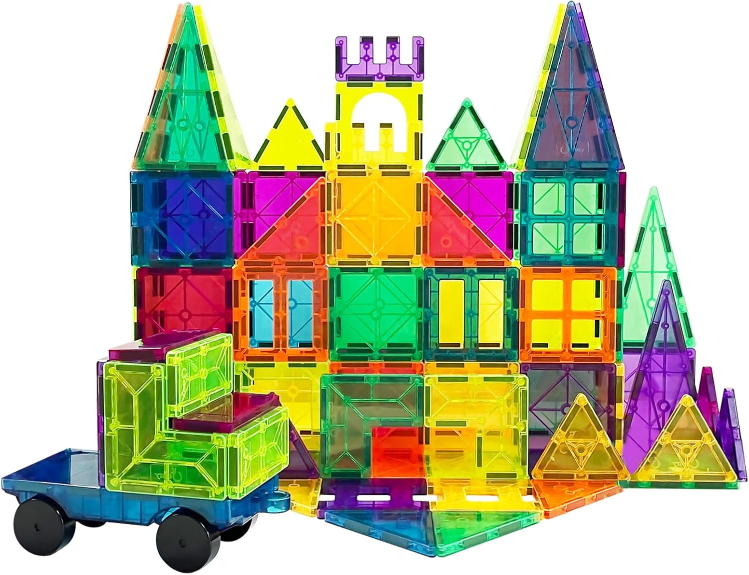 Magnetic Tiles, 100PCS Magnet Building Blocks for Kids, Stacking ...