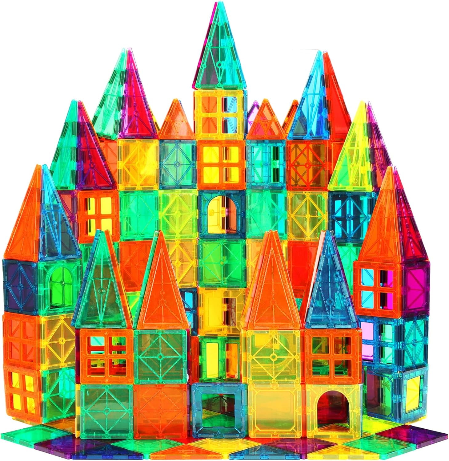 Magnetic Tiles, 110PCS Magnet Building Set, Magnetic Building Blocks,Construction STEM Learning ...