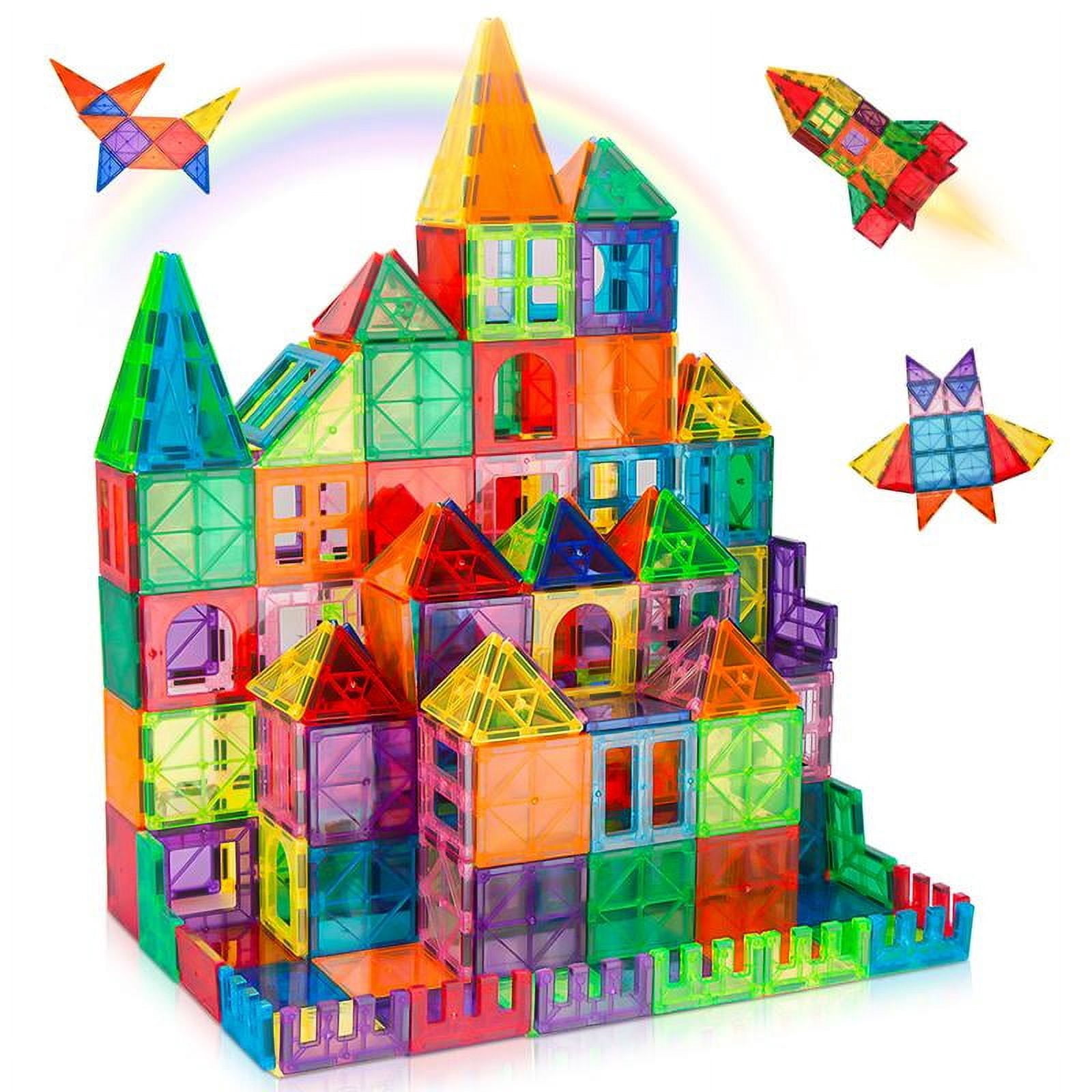 Magnetic Tiles, 80PCS Magnetic Building Toys, Magnetic Building Set for ...