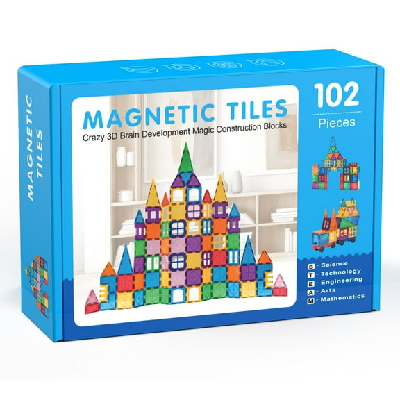 FunMagic Magnetic Tiles for Kids STEM Educational Building Blocks for ...