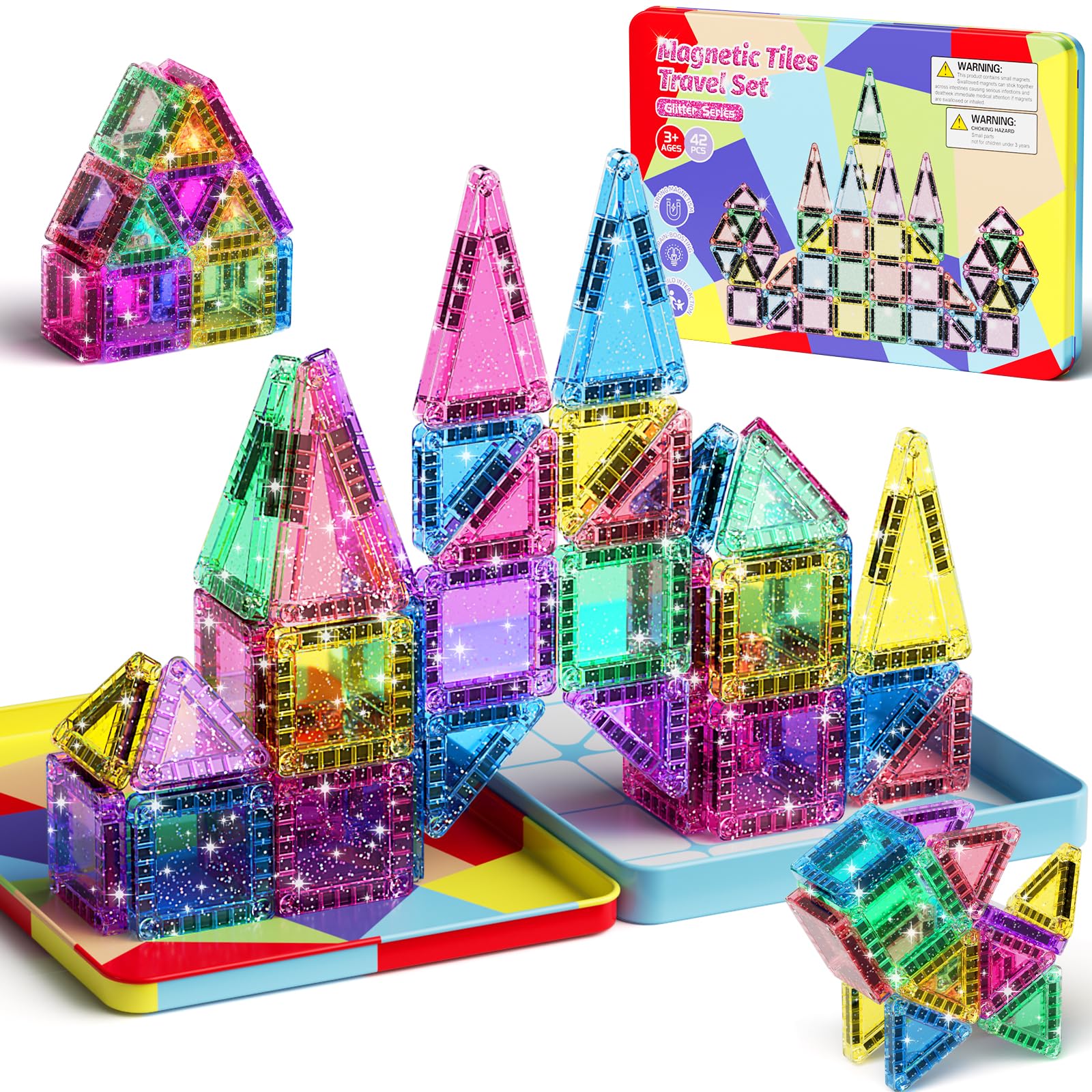 Sensory Toys For Kids With Autism PICASSO-TILES Magnetic Tiles For Kids ...