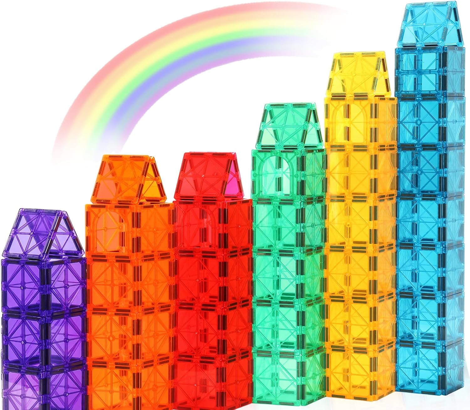 Magnetic Tiles, Magnet Toys Building Blocks for Kids, STEM Approved ...