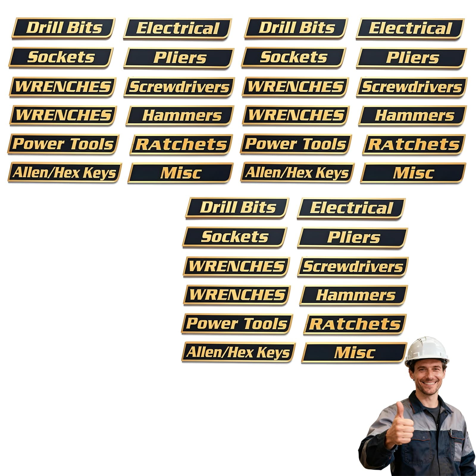 Magnetic Tool Box Drawer Labels, 12 Pcs 3D Printed Reusable Tags, Easy ...