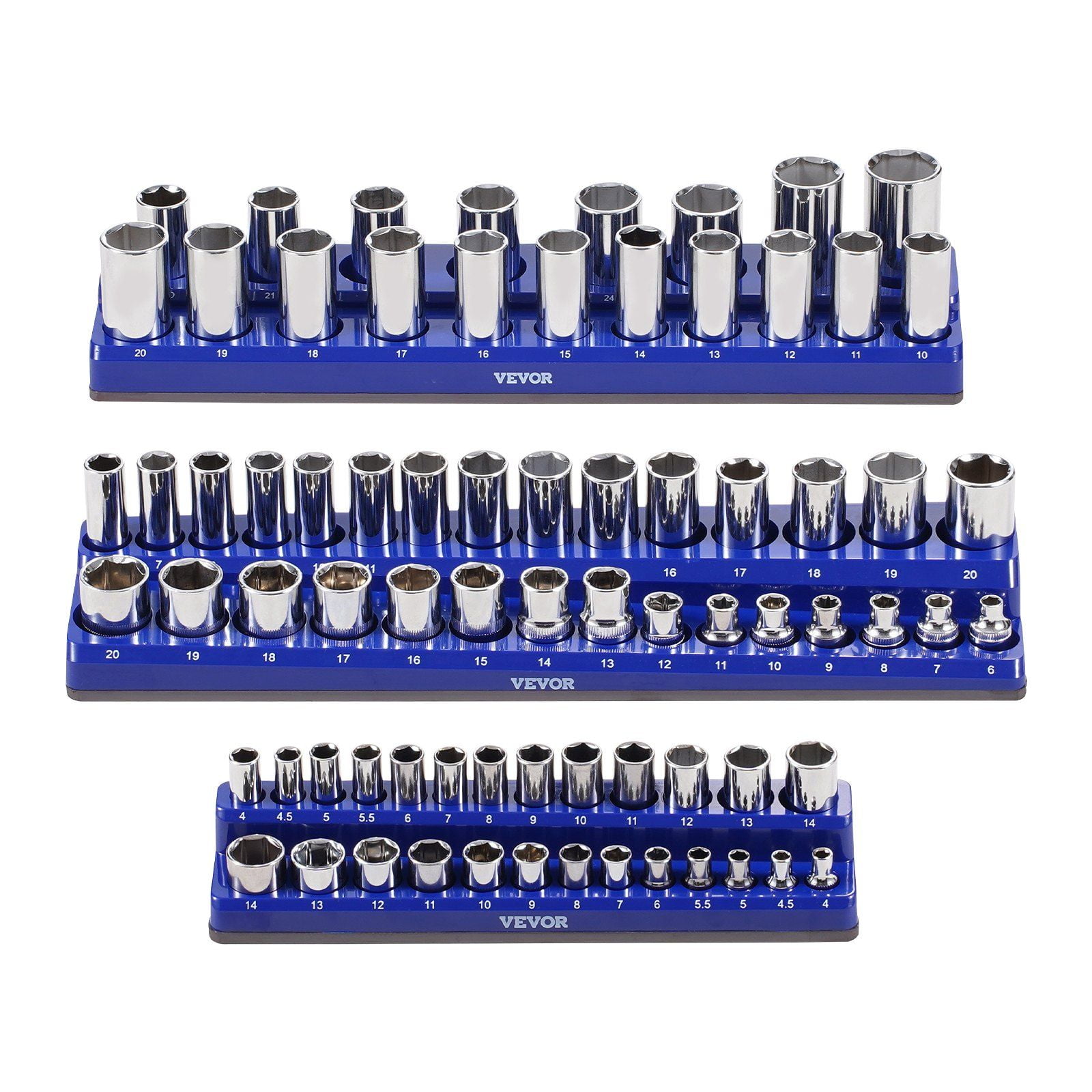 Magnetic Tool Tray Set - 3PCS Blue Metric Socket Organizer for DIY & Pros - Walmart.com